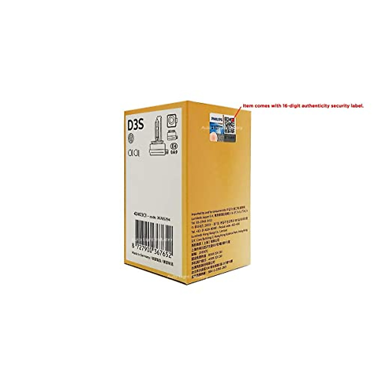 PHILIPS D3S 4300K XenStart OEM Replacement HID XENON Bulb 42403C1 35W DOT GERMANY - Pack of 1 by ALI