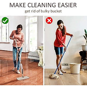 Microfiber Spray Mop for Floor Cleaning, Dry Wet Wood Floor Mop with 3 pcs Washable Pads, Handle Flat Mop with Sprayer for Kitchen Wood Floor Hardwood Laminate Ceramic Tiles Dust