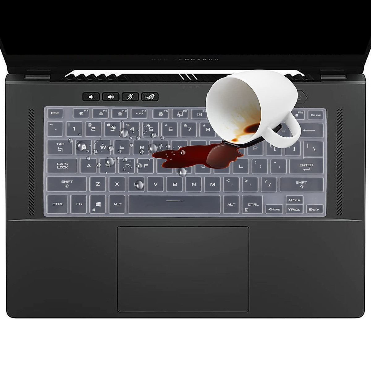 Keyboard Cover for ASUS ROG Zephyrus G14 G15 GA402 G402RJ GA503 GA503QR/QS/QM, ROG Zephyrus M16 GU603HM, 15.6" ASUS TUF Dash 15/F15 TUF516PE FX516PM FX516PR, ROG Flow X13 GV301QH (Clear)