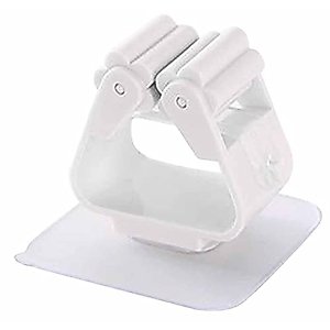 Mop Rack Bathroom Accessories Wall Mounted Shelf Organizer Hook Broom Holder Hanger Behind Doors/On Walls Kitchen Storage Tool (2, White)