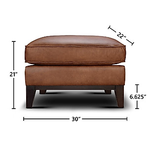 Hello Sofa Home Pimlico Contemporary 100% Top Grain Leather Ottoman