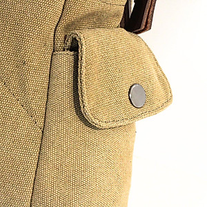 PERAWARE SULFUR Durable Crossbody Sling Canvas Leather Daypack Rucksack for Travel Camping & Outdoor Backpack For Men and Women