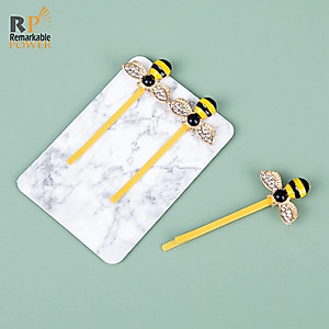 RP Remarkable Power, 40 Pack Bee Charm Pendants with Rhinestone Alloy Honeycomb Charms for DIY Jewelry Making