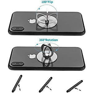 2 Pack/Cell Phone Ring Holder 360 Degree Rotation Finger Stand Works for All Smartphone and Tablets-Rose Gold Elephant on Marble Clear Tribal Pattern