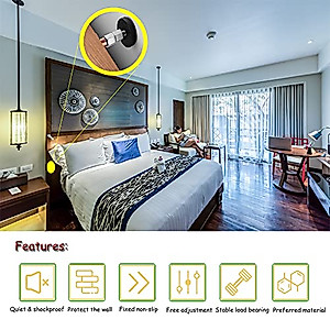 4PCS Adjustable Headboard Stoppers & Bed Stoppers, Threaded Bed Frame Prevent Loosening Anti-Shake Fixer, for Wall, Bed, Cabinet, Sofa, Table (1.18-4.33 inch)