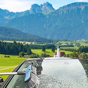 GIANT BEAR Soft Bristle car wash Brush Head (10"), Streamlined, Non-damaging, Scratch-Free, fits Standard Acme 3/4" trapezoidal Threads for car/Truck/Deck/SUV/Household Cleaning.