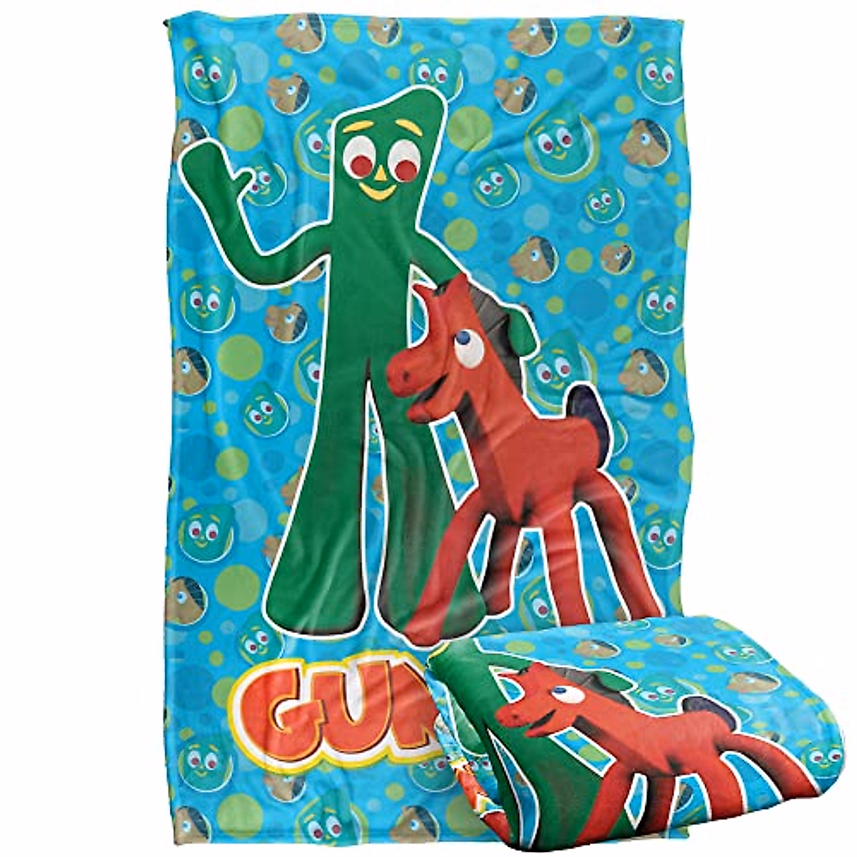 Trevco Gumby Best Friends Silky Touch Super Soft Throw Blanket 36" x 58"