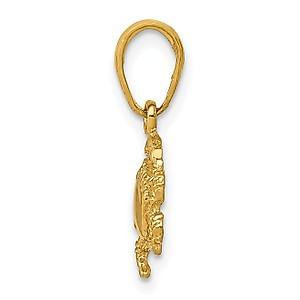 Avariah Solid 10k Yellow Gold Crab Pendant - 15mm