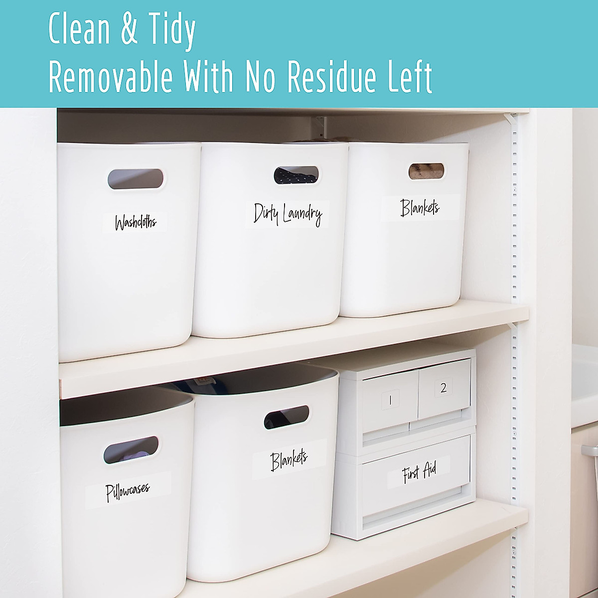 242 Pcs Laundry Room Organization Labels Printed Customizable Water Resistant Stickers with Perforation Line in Various Sizes for Bathroom Laundry Closet Farmhouse Containers Bins