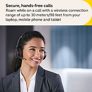 Jabra Evolve 75 SE Stereo Wireless Headset - Bluetooth Headset with Noise-Cancelling Mic, Active Noise Cancellation and Charging Stand - MS Teams Certified, Works with All Other Platforms - Black