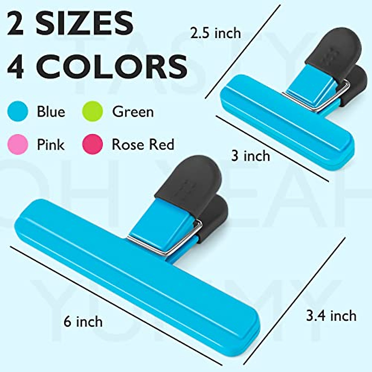 12 Pack Chip Clips, Food Bag Clips (4 Large & 8 Small Size), Kitchen Clips Chip Bag Sealing Clips for Refrigerator Food Storage Packages, Snack Bags, Photos