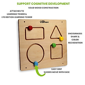 Little Partners Developmental Toddler Busy Board, Cognitive Activity Puzzle Educational Toy Sensory Board for Kids, Smart Games & Manipulatives for Preschoolers (Match 'N Play)