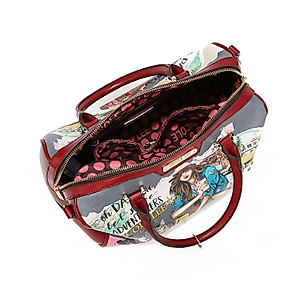 Nicole Lee Journey of Stephanie Boston Bag, Vegan Leather Medium Doctor Bag with Optional Crossbody Strap