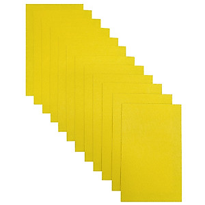 Jtnohx Stiff Craft Felt Sheets, 2mm Thick Felt Fabric for Crafts, 12pcs 7 x 11.3 inch Color Felt Squares for Sewing (Yellow)
