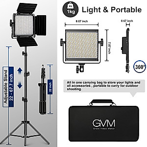 GVM RGB Video Lighting, 360° Full Color Led Video Light with APP Control, 3 Packs 850D Photography Lighting Kit CRI 97, YouTube, Aluminum Alloy Shell