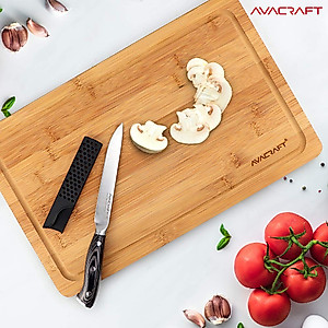 AVACRAFT Kitchen Utility Knife, High Carbon German 1.4116 Stainless Steel, Cutting Chopping Carving Knife, Ergonomic Wooden Handle, Razor Sharp, 5inch Knife with Custom Storage Case