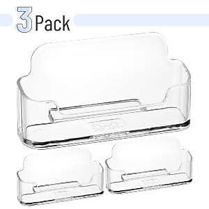 Mr. Pen- Acrylic Business Card Holder, 3 Pack, Plastic Business Card Holder, Business Card Display, Card Holder for Business Cards, Business Card Holder Stand, Business Card Holders for Desk.