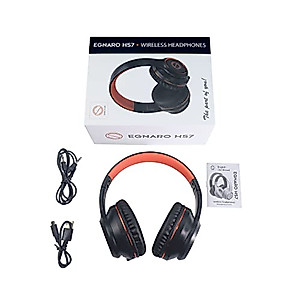 EGNARO HS7 Wireless Headphones, Bluetooth 5.0, Microphone, Color Black