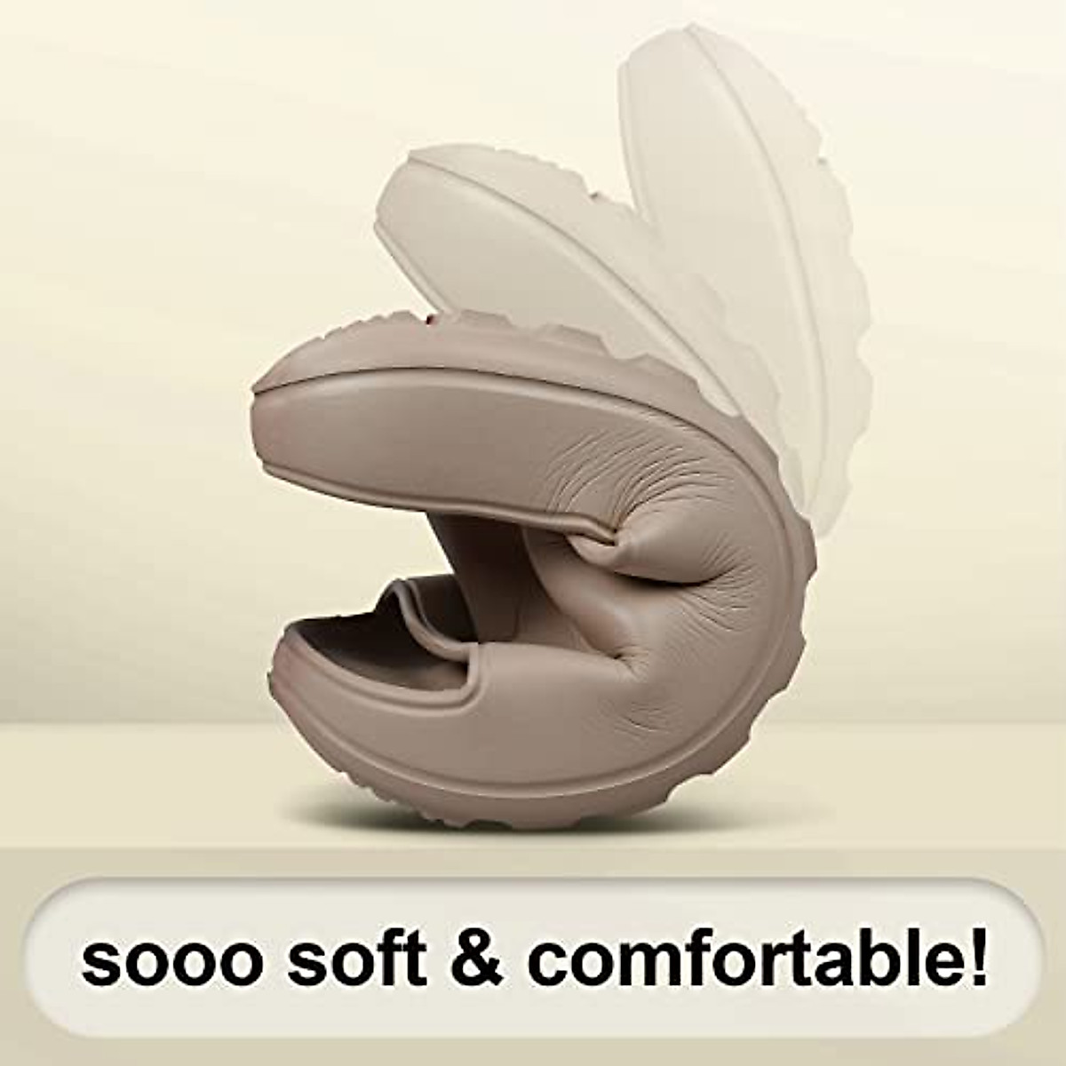 Leisurely Pace Cloud Slides for Women Men Squishy Pillow Sandals Lightweight Shower Shoes Summer Slippers with Comfort Khaki 7-8 Women/5.5-6.5 Men