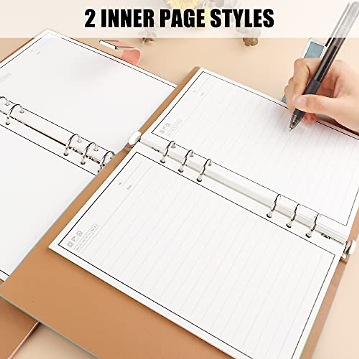 SUPHIKE Reusable Notebooks - Stone Paper Waterproof Spiral Notebooks, A5 Wirebound Ruled Sketch Book Notepad Diary Memo Planner with 1 Erasable Pen & 1 Microfiber Cloth Included (9.05''×6.69'')