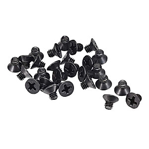 uxcell M4 x 5mm Phillips Screw Fastener Black for Laptop PC TV Fan Switch 50pcs