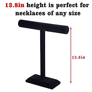Pangkeep Necklace Holder,Black Velvet Jewelry Display Stand for Selling,13.8 Inches Tall Jewelry Holder.