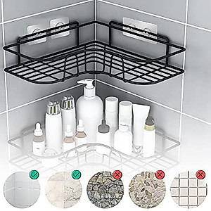 Rcybeo 20 Pack Shower Caddy Adhesive Hooks Replacement, Adhesive Hooks for Shower Strong Sticker Hooks for Bathroom Replacement,No Drilling Shower Kitchen Accessories