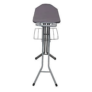 Household Essentials Silver Deluxe Ironing Board with Iron Rest and Clothes Rack
