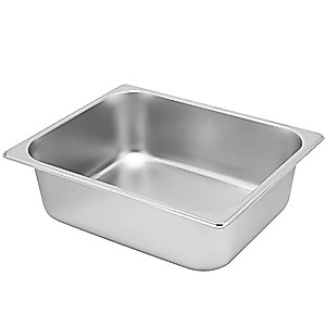 JAPCHET 4 Pack Stainless Steel Steam Pan 1/2 Size, Anti-Jam Steam Table Pan, Hotel Pans Half Size Restaurant Buffet Trays for Catering, 4 Inch Deep