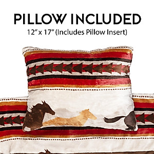 Carstens, Inc. Kids Slumber Bag Sleeping Bag/Nap Mat with Pillow for Boys & Girls, Running Horses