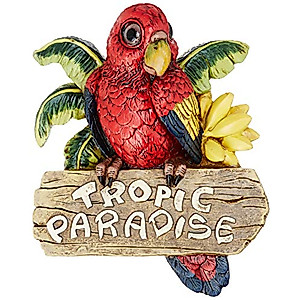 Design Toscano Tropic Parrot Paradise Wall Sculpture 10 Inch