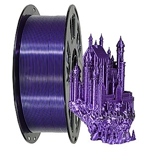OEM MIKA3D Bicolor Double Colors Silk Purple Black PLA Coextrusion Filament, 1.75mm 2 Colors in 1 Printing Multi Colored Silk PLA, Widely Fit for 3D Printer, 2.2lbs/1kg Dual Color Material