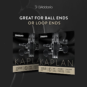 D'Addario Kaplan Gold-Plated Violin String - Single E String - K311GB 4/4M - Violin Strings - 4/4 Scale, Medium Tension, Ball End
