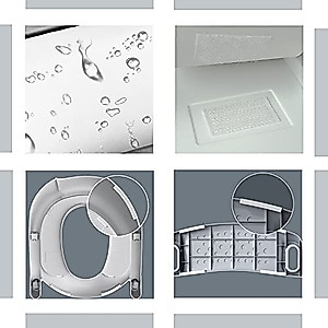 GLAF Potty Training Toilet Seat for Toddler Boys and Girls with Step Stools Ladder Potty Chair 2 in 1 Adjustable Kids Potty Seat with Anti-Slip Pads Comfortable Cushion (Grey)