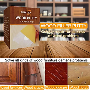 Wood Filler Putty,9.87 Ounce Wood Filler Stainable and Paintable,Walnut Wood Putty,Wood Repair Kit for Quickly Repair Any Breaks,Cracks,Chips and Defects in Wooden Furniture,Easy to Use and Sand