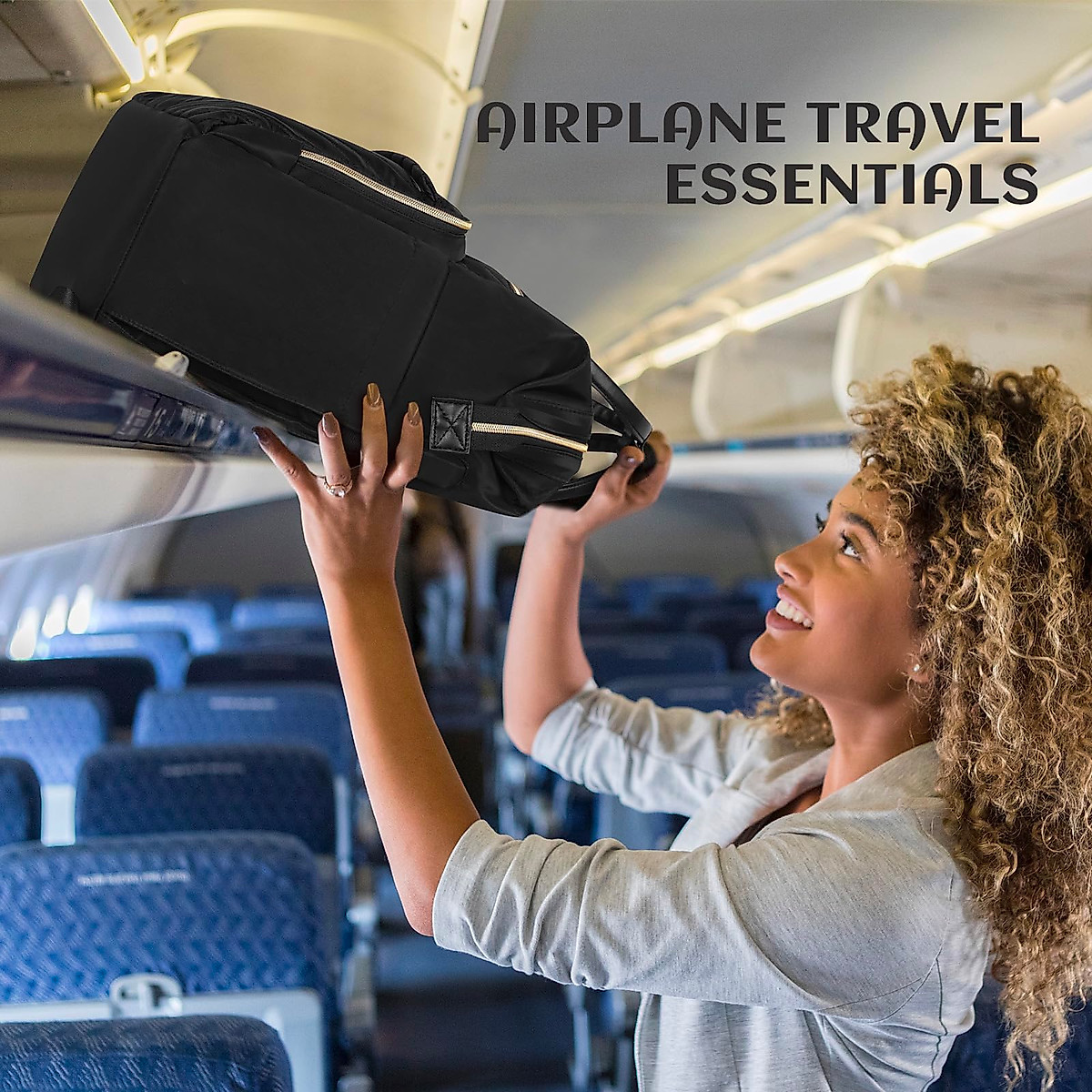 RJEU Women Computer Bags,Work Bag School Bookbag for Nurses Teacher,College Backpack Purse for Girls Travel Causual Commuter Mochilas de Mujer,Black