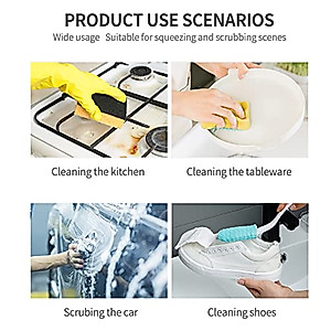 LIEN Dish Soap Dispenser Pump and Sponge Holder, 2 in 1 Dish Washing Soap Dispenser Caddy for Kitchen, 10.5 Ounces (Sakura Pink)