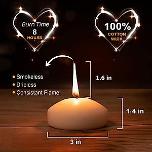 24 Pack Floating Candles 3 Inch, White Unscented Smokeless Paraffin Wax Burning Candles, for Wedding Centerpieces for Tables, Pool, and Special Occasions