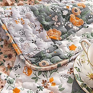 Exclusivo Mezcla Microfiber Boho Patchwork Pattern Quilted Throw Blanket for Bed/Couch/Sofa, Soft and Lightweight (50"x 60",Camel)