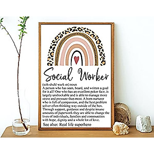 HOUVSSEN Social Worker Definition Noun Social Worker Gift Social Emotional Definition d Metal Tin Signs 8x12 Inch Tin Sign/Poster Metal
