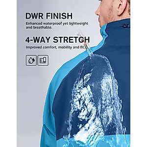 fit space Waterproof Golf Rain Suits for Men Performance Rain Jackets and Pants for All Sports (Navy-Blue Full-Zip, Medium)