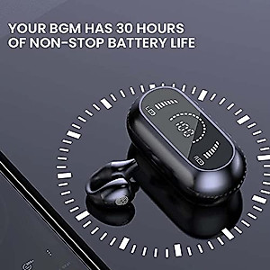 MONKPEAR Wireless Ear Clip Bone Conduction Headphones - Wireless Ear Clip Bluetooth Headset, Mini Bone Conduction Headphones, Open Ear Headphones Wireless Bluetooth for Running Sports (Black)