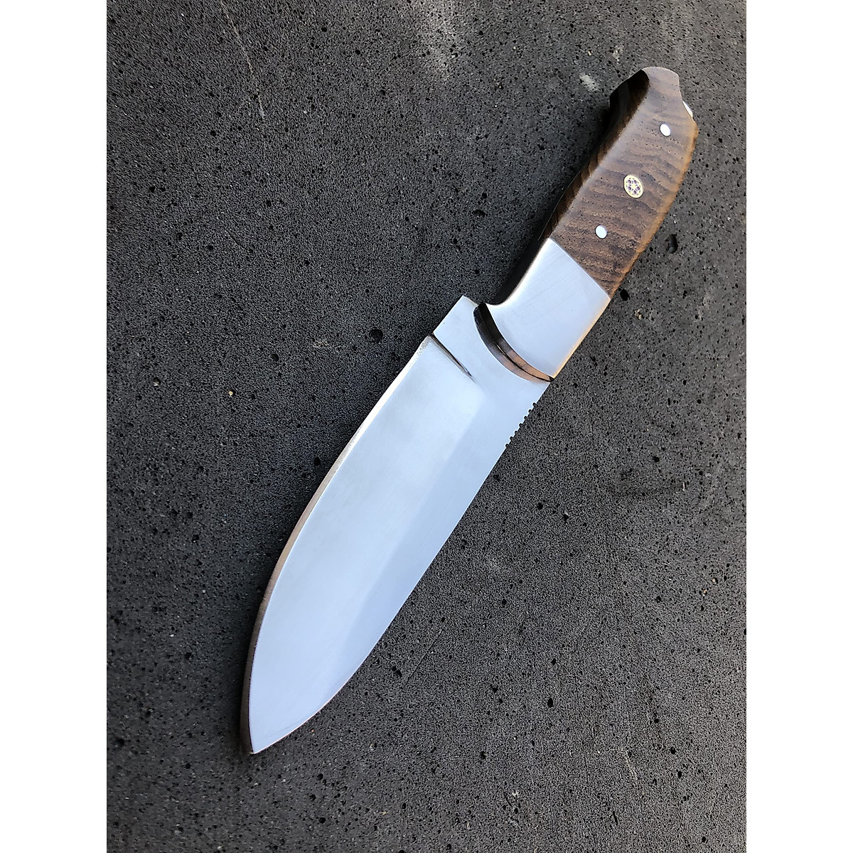 Custom Handmade Hunting Camping knife with Leather Sheath Rose wood Handle Razor Sharp beautiful Design Full Tang J2 Steel