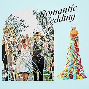 10Pack Streamers Poppers, Multi-Color No Mess Paper Crackers, Hand Throw Confetti Streamer for Birthday Wedding Party Celebrations, Colorful