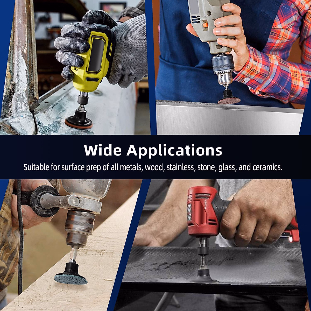 Tanzfrosch 108Pcs Sanding Discs Set 2 inch Quick Change Disc with 1/4 inch Holder Surface Conditioning Disc for Die Grinder Surface Prep Strip Grind Polish Burr Finish Rust Paint Removal