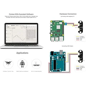 Laser Range Sensor TOF Laser Range Sensor Compatible with Arduino Raspberry PI Supports Cascade ranging. Range 1cm to 500cm