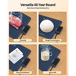 Electric Warming Tray, Food Warming Mat with Adjustable Temperature, Full Surface Heating,Rollable & Portable, Auto Shut-Off -Versatile Food Warmer for Parties Buffets Gatherings Holidays Daily Use