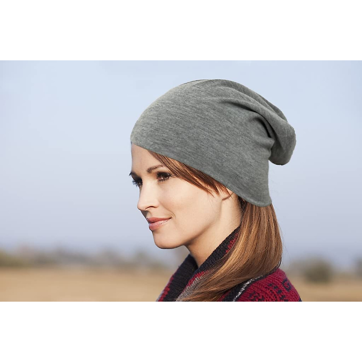 HiBwoBwo 6Pcs Cotton Slouchy Beanie for Women Men, Hip-Hop Soft Lightweight Running Hat Beanie Adult Dwarf Hats Chemo Cap