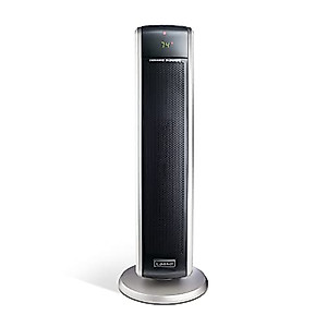 Lasko 29” Ceramic Tower Heater for Large Rooms, Whole Room Heating with Oscillation, Overheat Protection, Digital Display, Timer, Remote Control, 1500W, Black, 5586