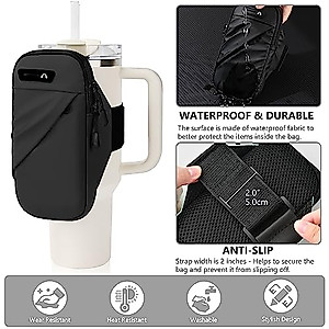 Water Bottle Pouch for Stanley Cup/Simple Modern 40oz Tumbler - Water Bottle Accessories for Stanley Quencher Adventure 40oz & IceFlow 20oz/30oz